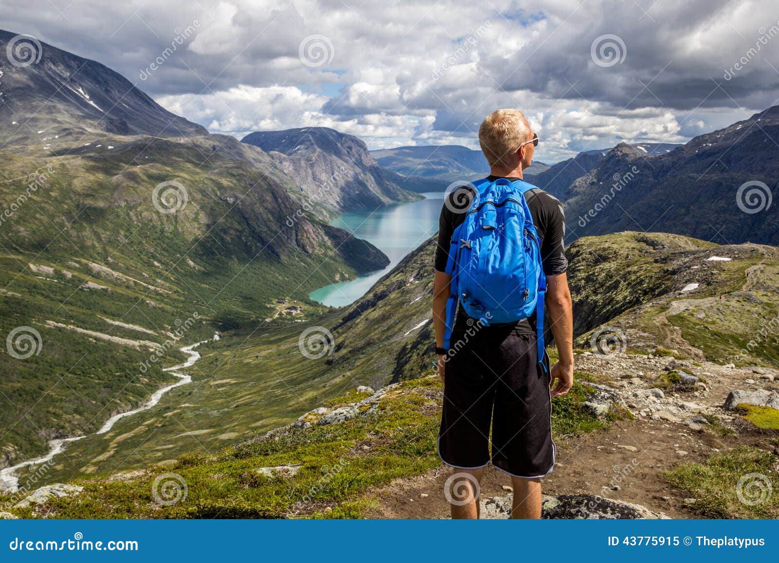 Enjoy nature stock image. Image of backpack, high, blue - 43775915