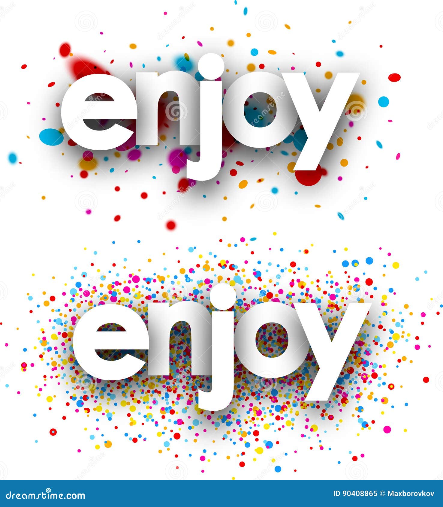 Enjoy paper banners. stock vector. Illustration of sign - 90408865