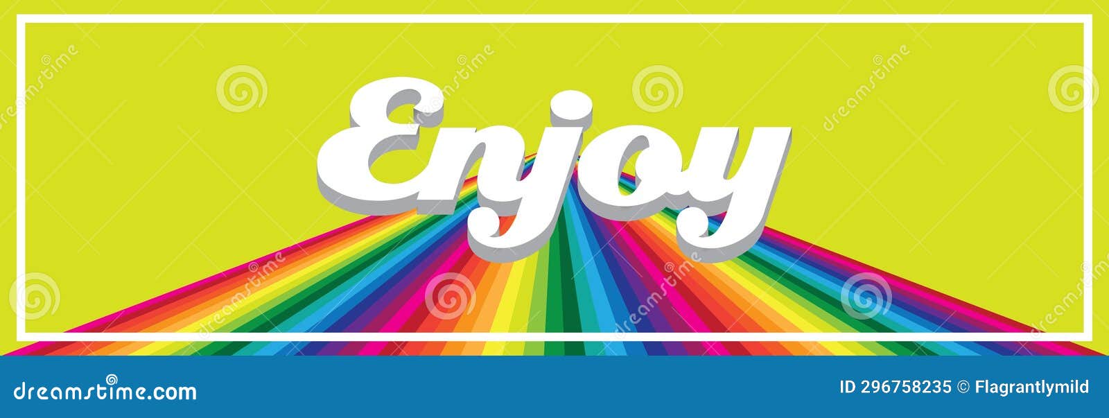 Enjoy the Rainbow Path (with Border) Stock Illustration - Illustration ...