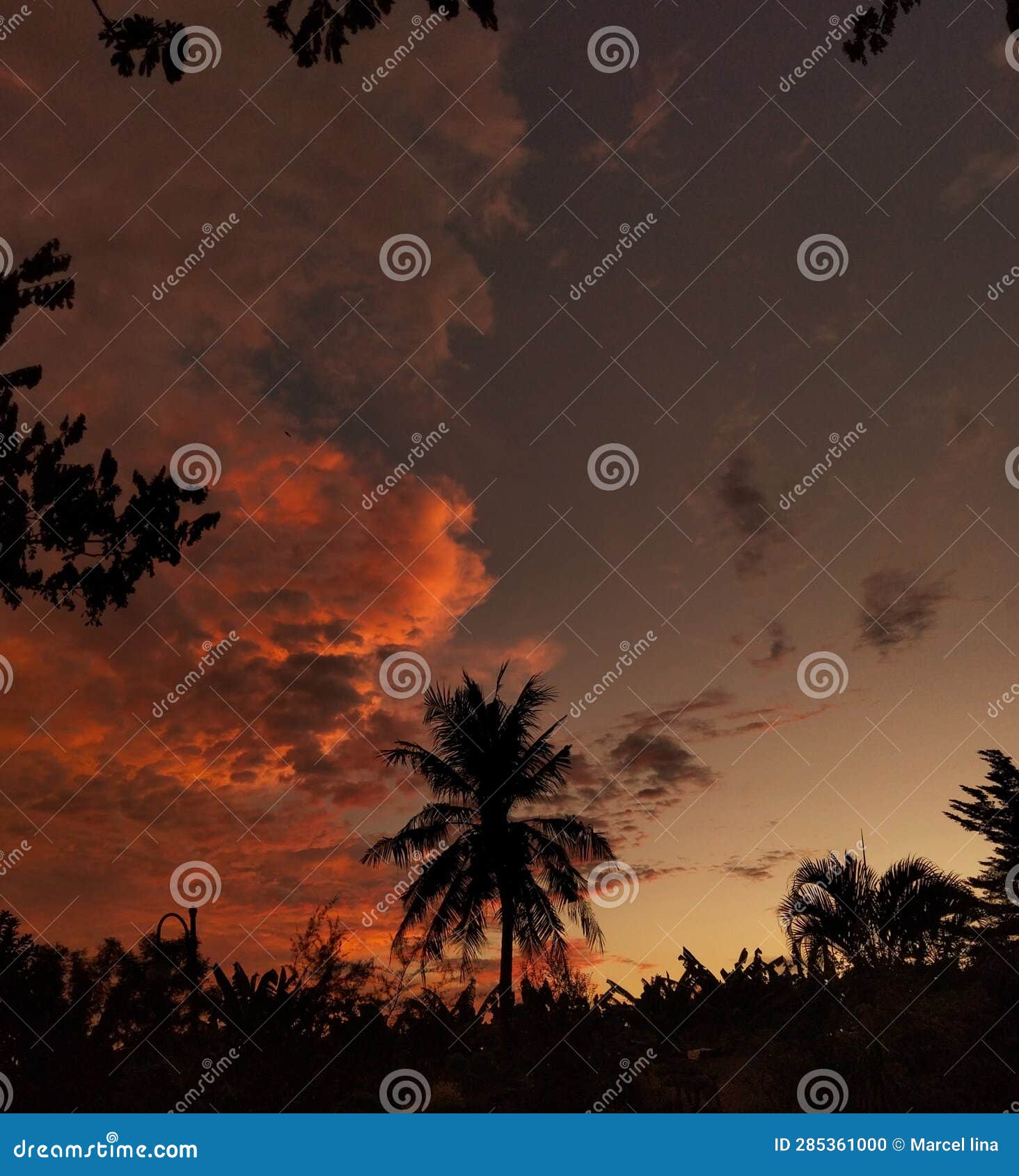 Enjoy the Relaxing View of the Orange Sky Stock Photo - Image of orange ...