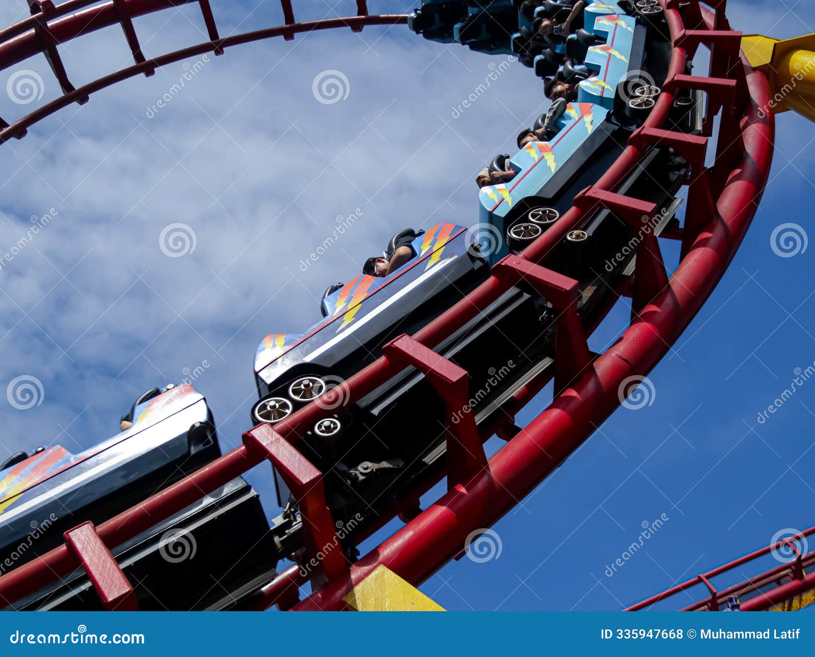 Enjoy the Roller Coaster Ride with Blue Sky Background Editorial Stock ...