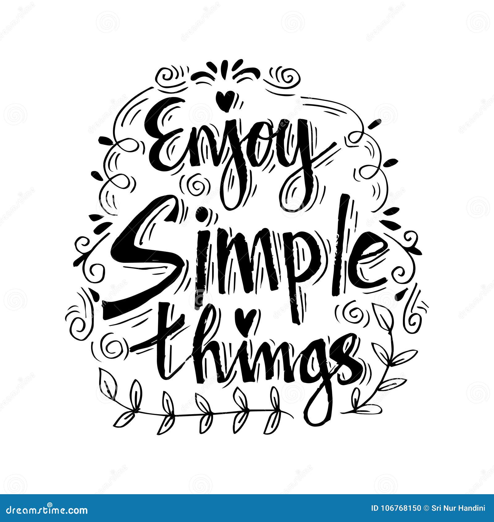 Enjoy Simple Things.Inspirational Quote Stock Vector - Illustration of ...