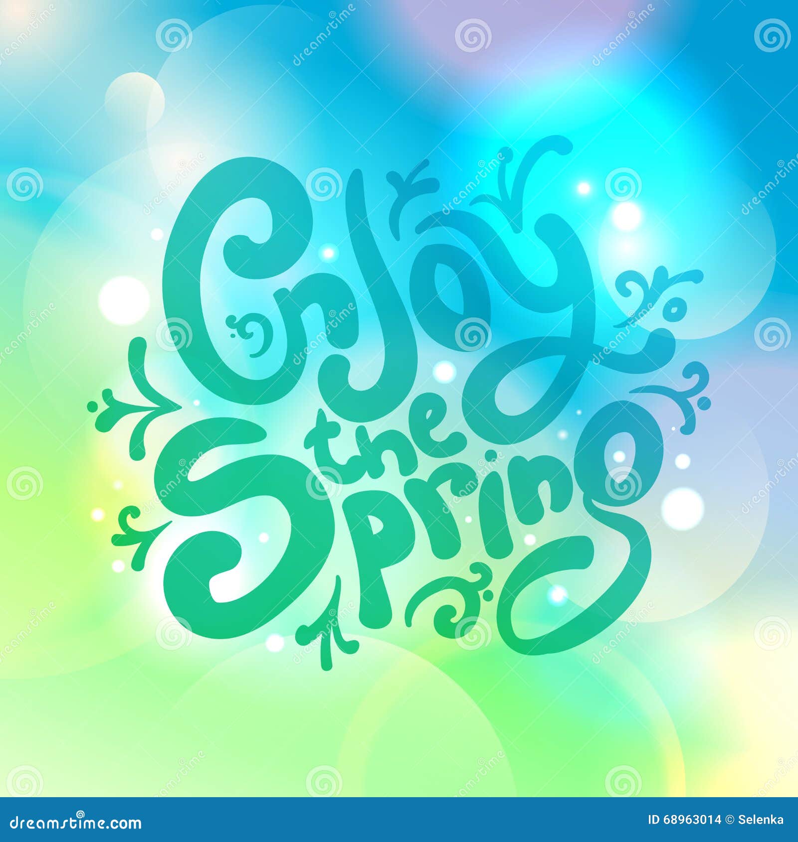 Enjoy the Spring Quote Card Stock Vector - Illustration of postcard ...