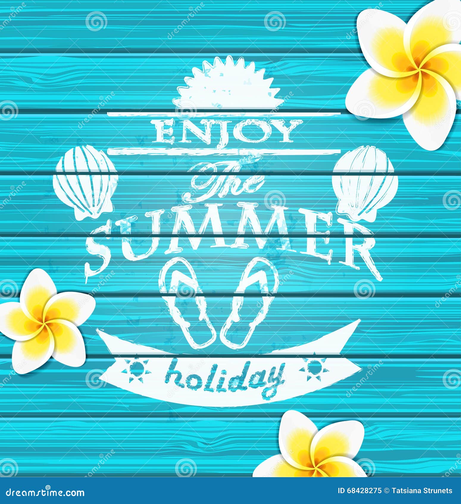 Enjoy the summer. stock vector. Illustration of deck - 68428275