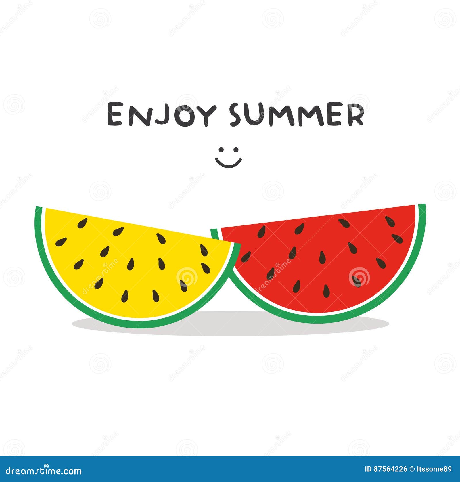 Enjoy Summer with Watermelon Stock Illustration - Illustration of draw ...