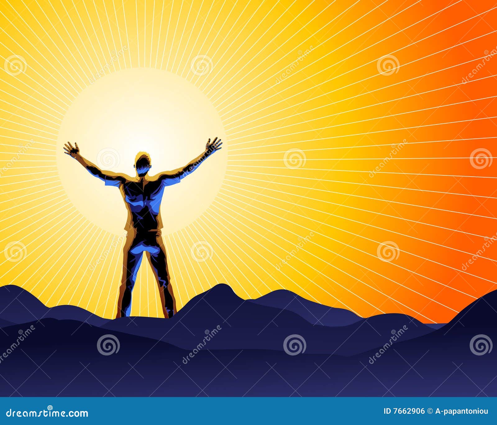 Enjoy the Sun stock vector. Illustration of vector, victory - 7662906