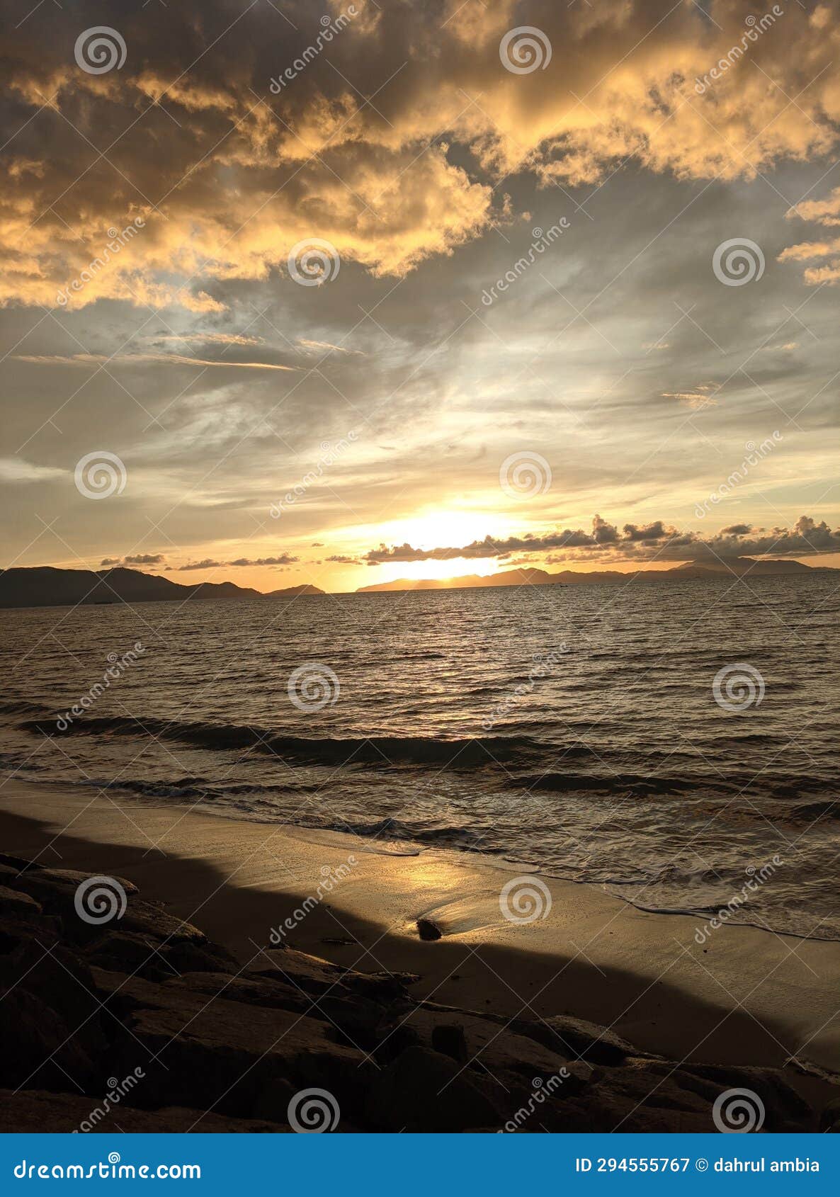 Enjoy the Sunset on the Beach Stock Image - Image of beach, enjoy ...