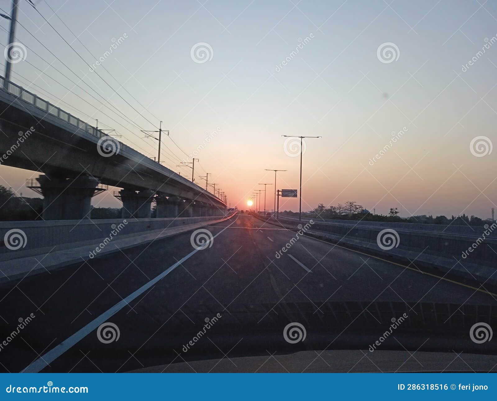 Enjoy the Sunset on the Way Stock Photo - Image of lighting ...