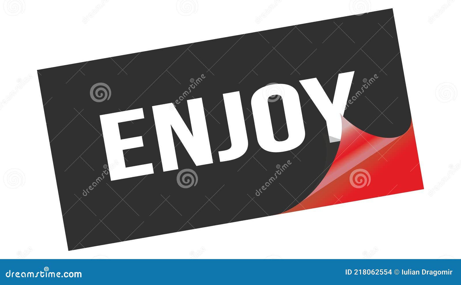 ENJOY Text on Black Red Sticker Stamp Stock Illustration - Illustration ...
