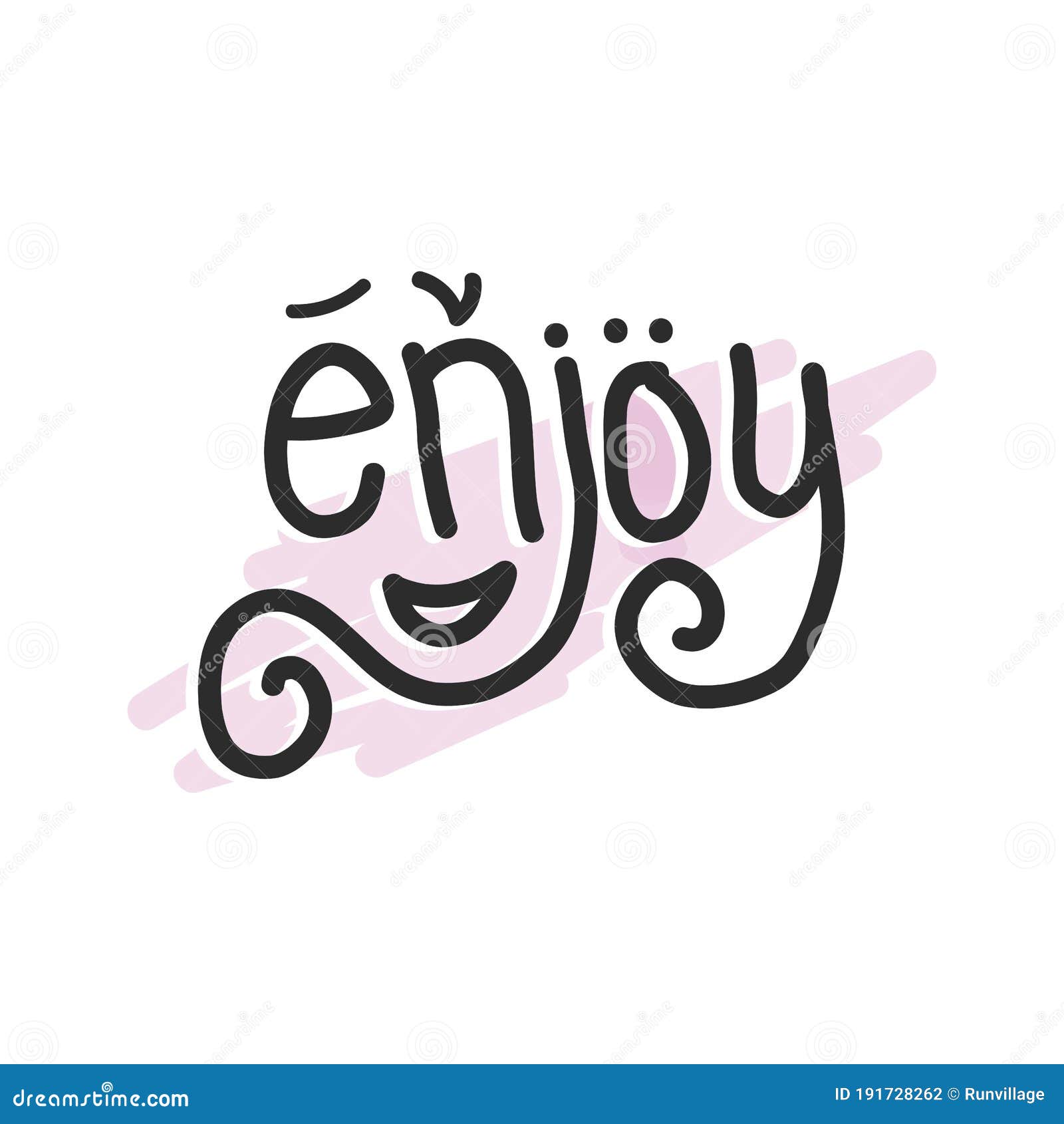 Enjoy Text. Brush Calligraphy Stock Vector - Illustration of brush ...
