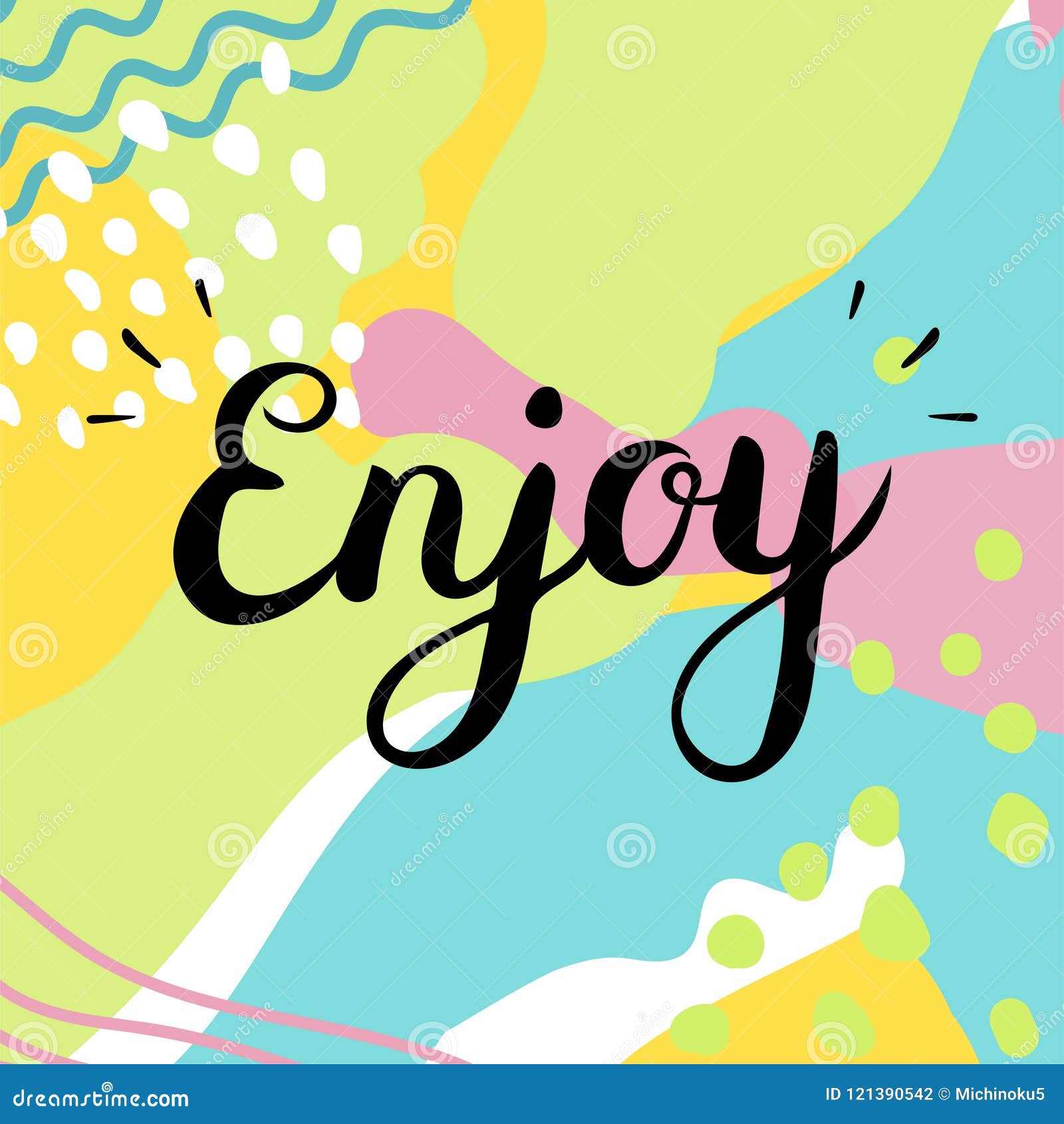 Enjoy Text. Brush Calligraphy.Vector Isolated Illustration. Stock ...