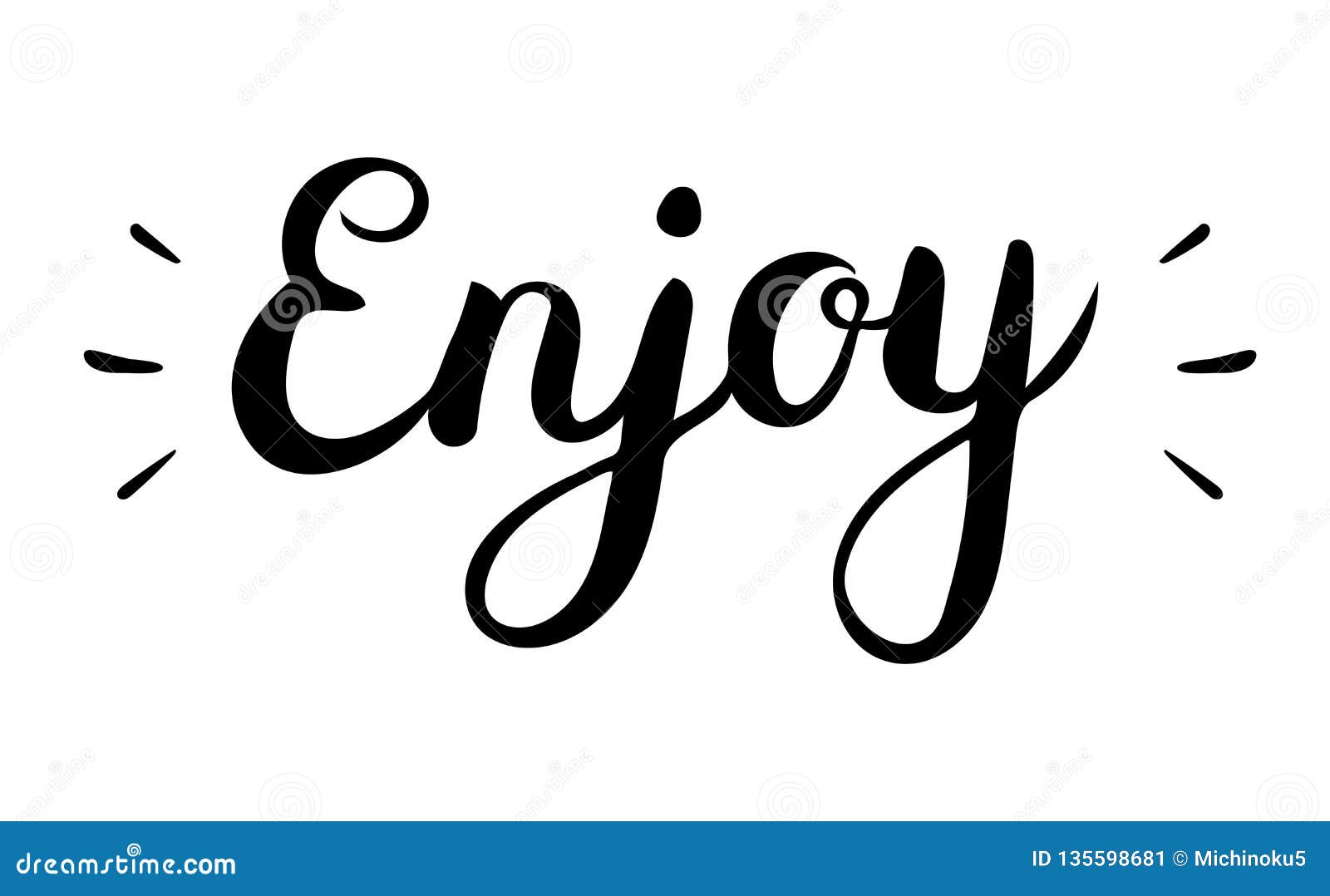 Enjoy Text. Brush Calligraphy Stock Vector - Illustration of modern ...