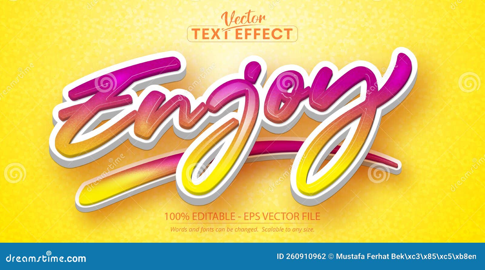 Enjoy Text Effect, Editable Text Style Template Stock Vector ...