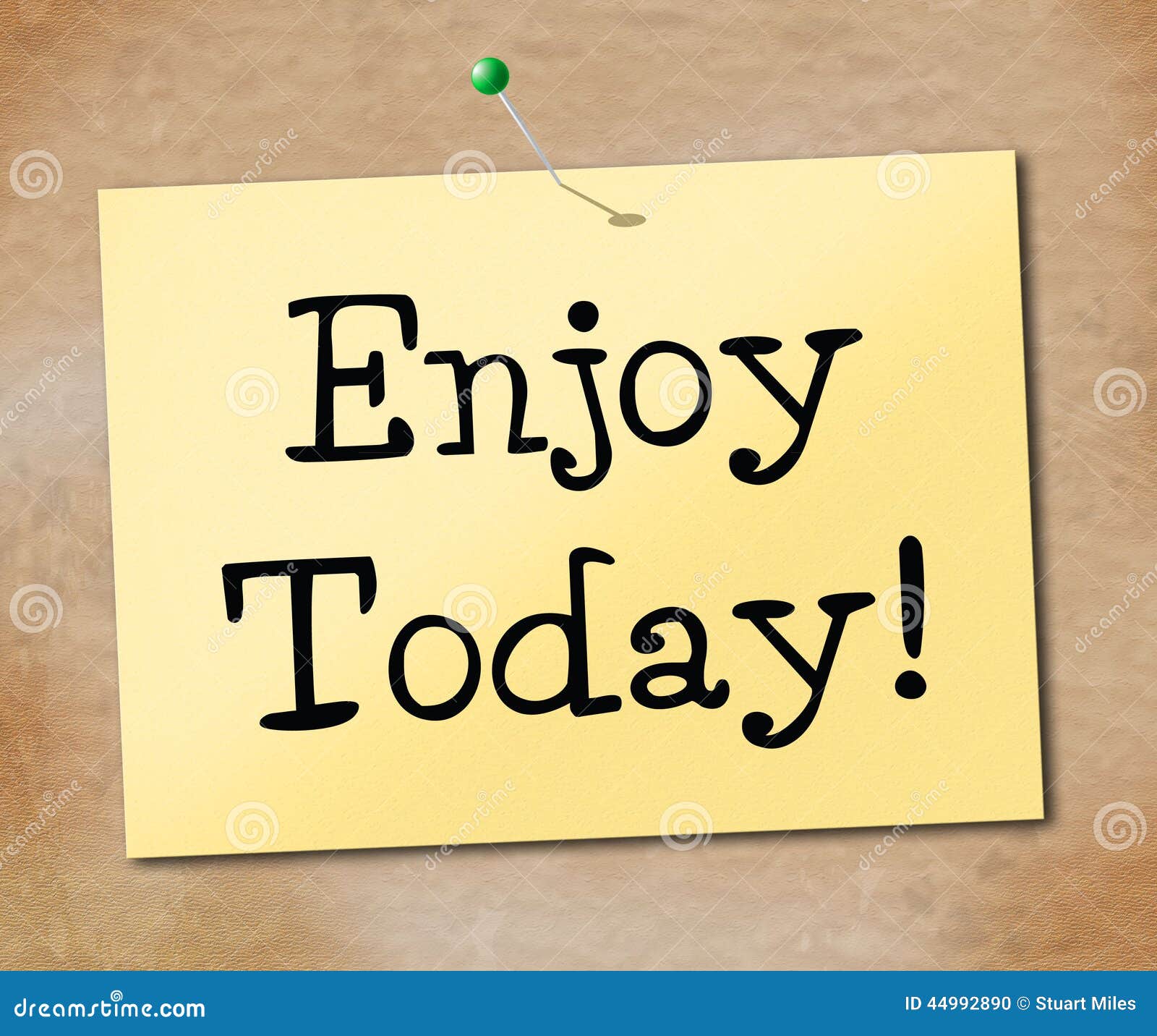 Enjoy Today Means at this Time and Cheerful Stock Illustration ...