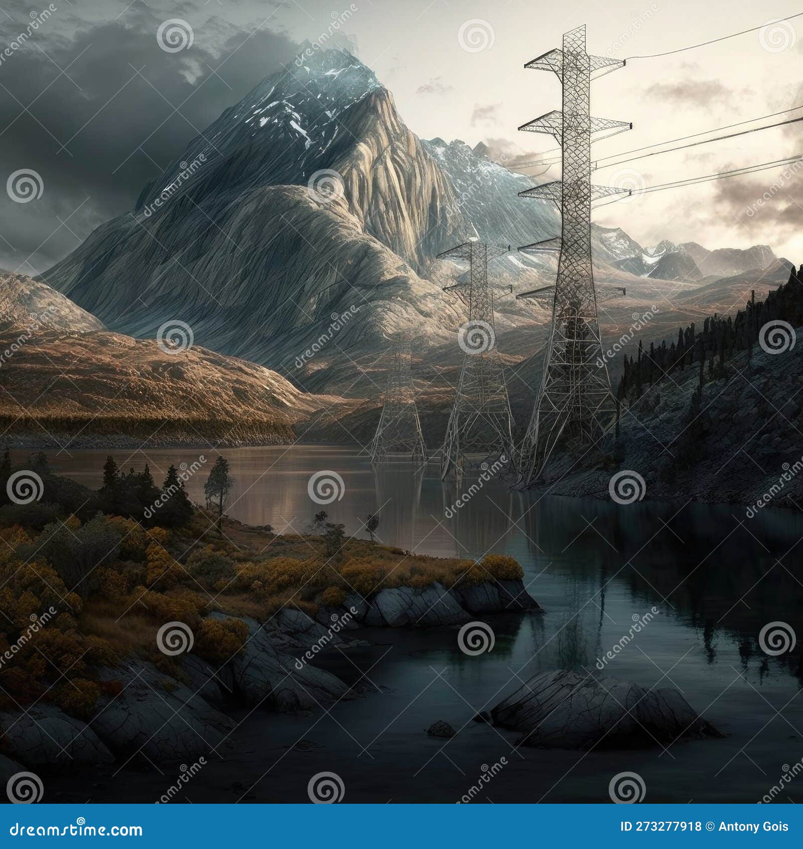 Exploring Sustainable Energy with AI-Generated Landscapes Stock ...