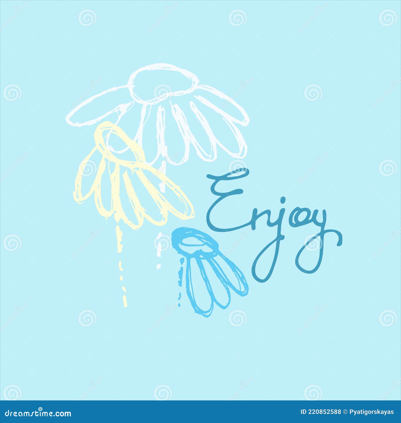 Enjoy Vector Design for Cute Cards, Social Media. Continuous Script ...