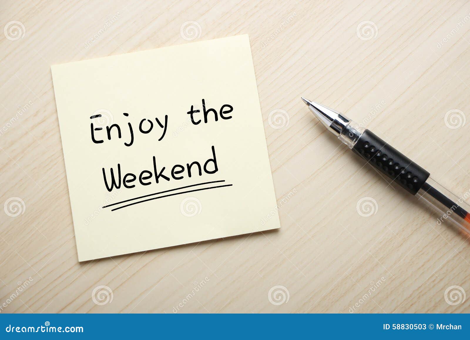Enjoy the Weekend stock image. Image of reminder, communication - 58830503
