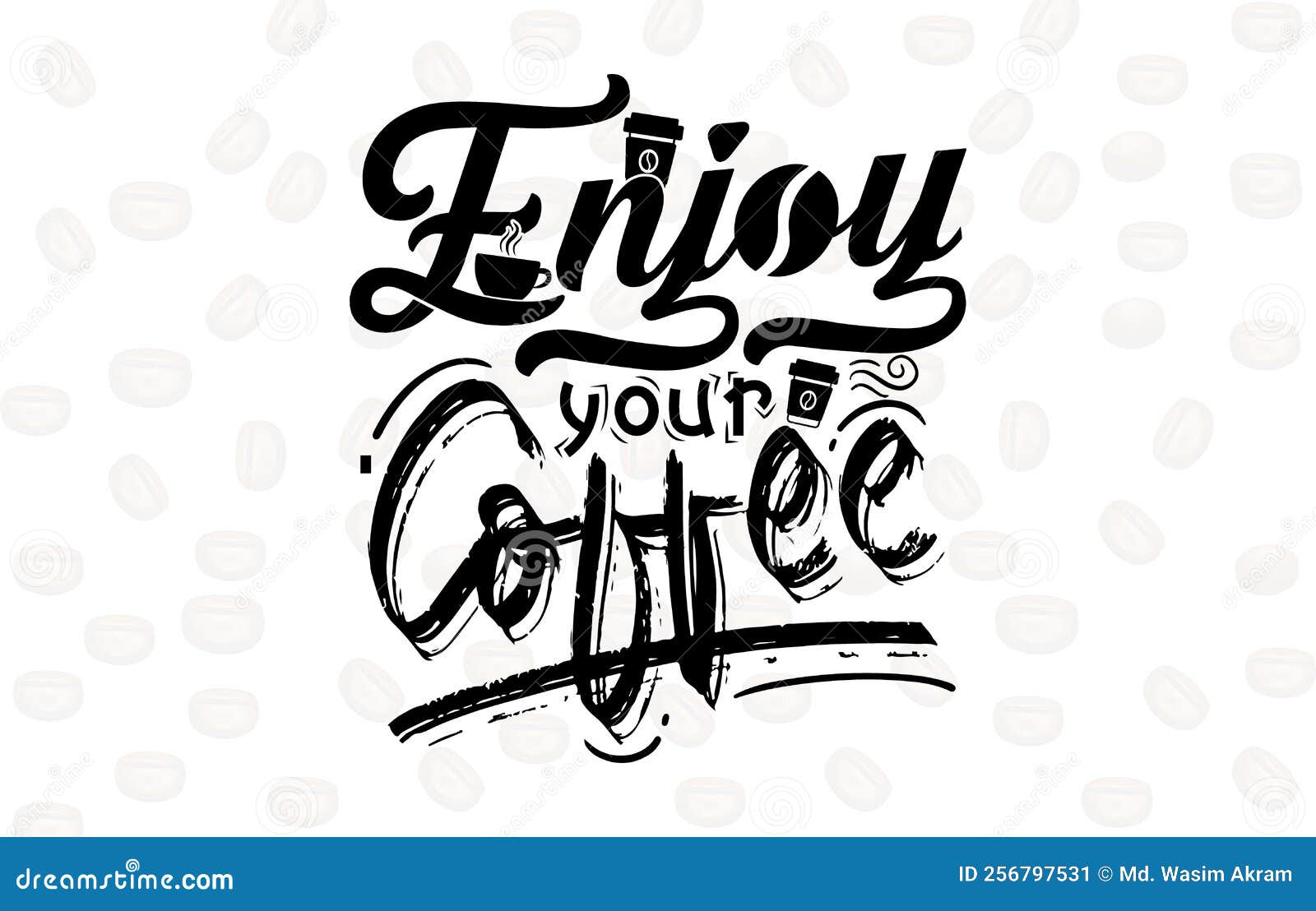 Enjoy Your Coffee-coffee Lover T-shirt Design Stock Vector ...
