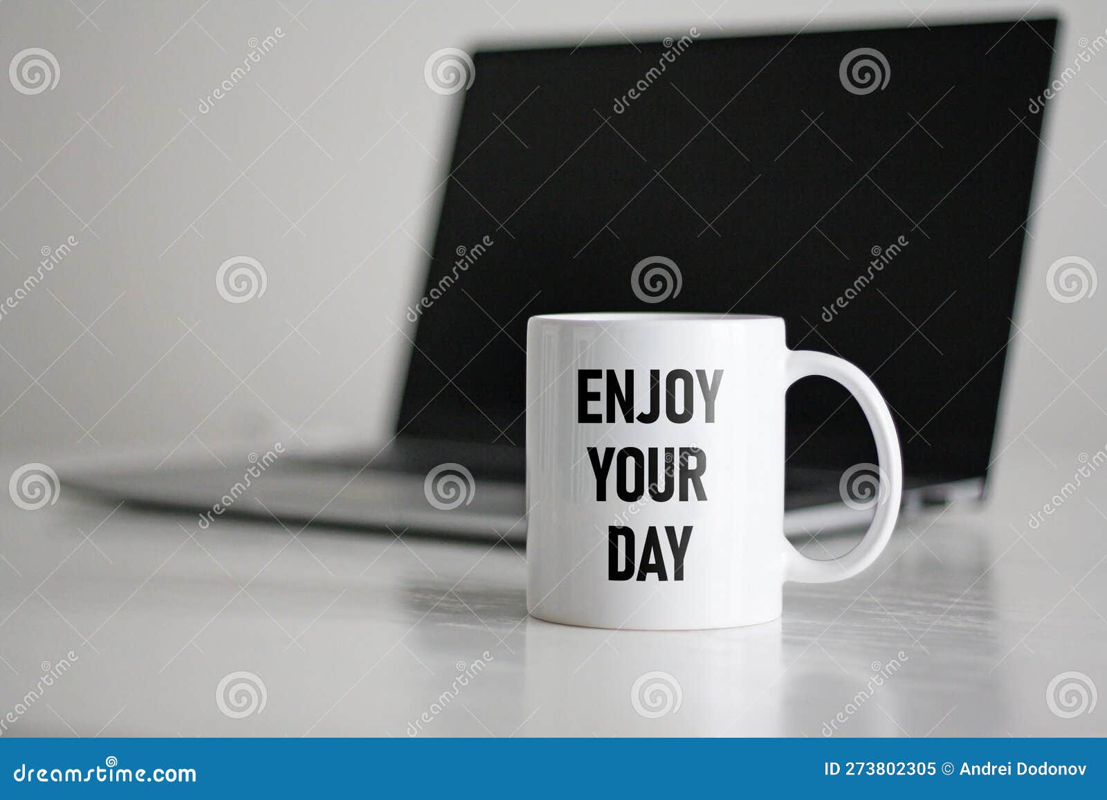 Enjoy Your Day is Shown Using the Text on the Cup Stock Image - Image ...