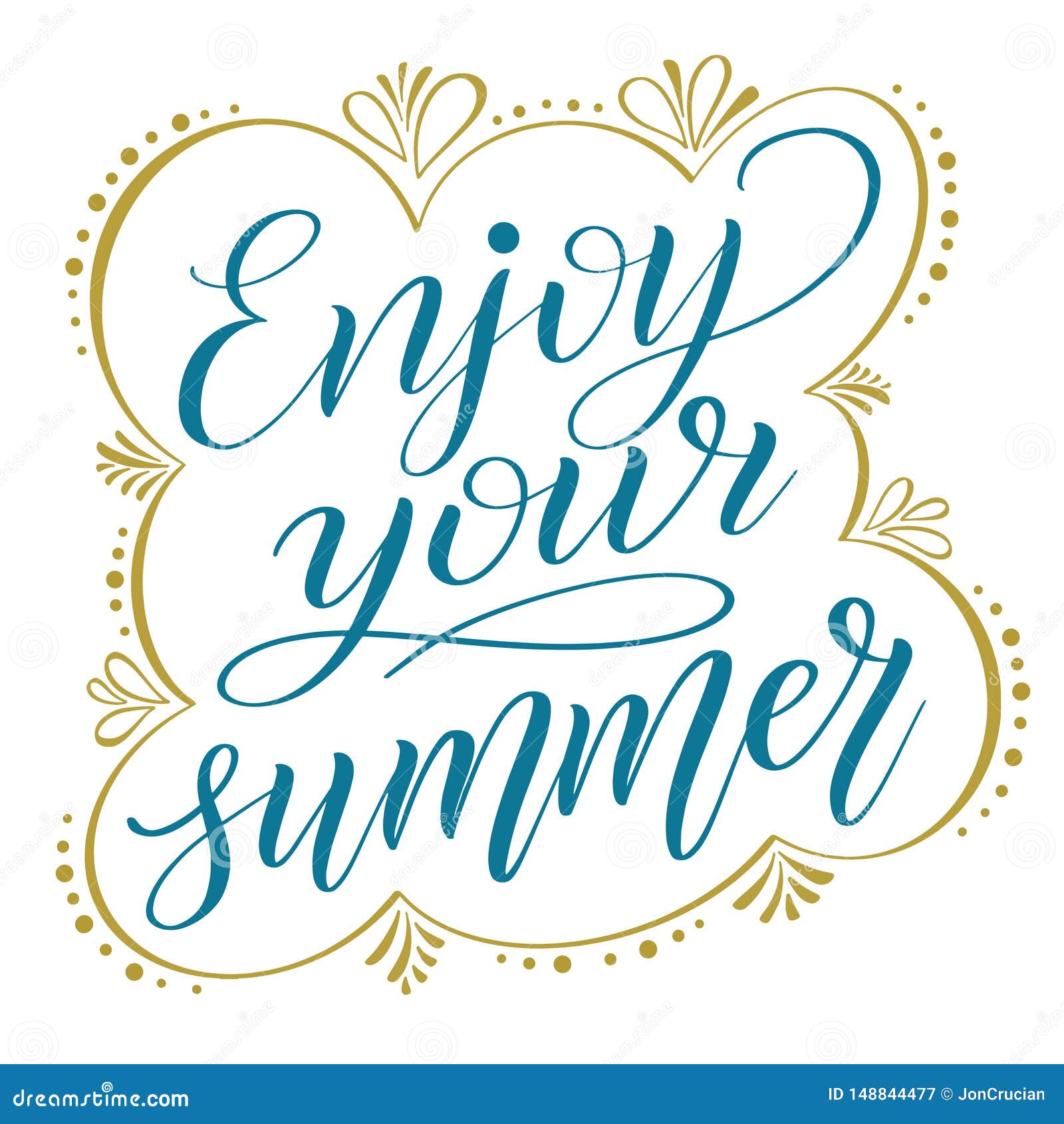 Enjoy Your Summer. Inspirational Script Lettering. Stock Vector ...