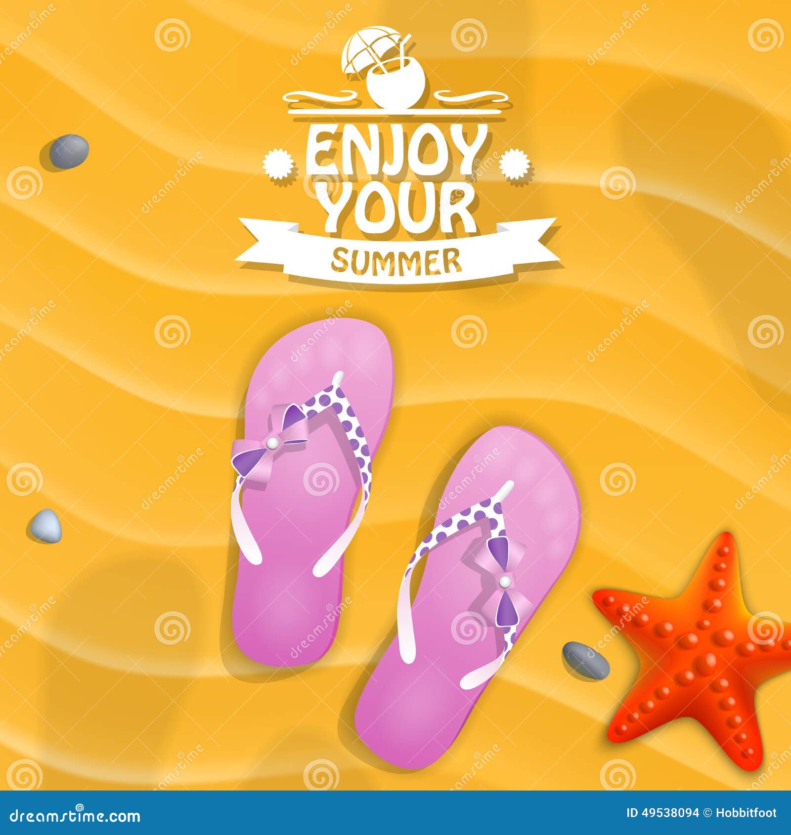 Enjoy your summer. Vector stock vector. Illustration of island - 49538094