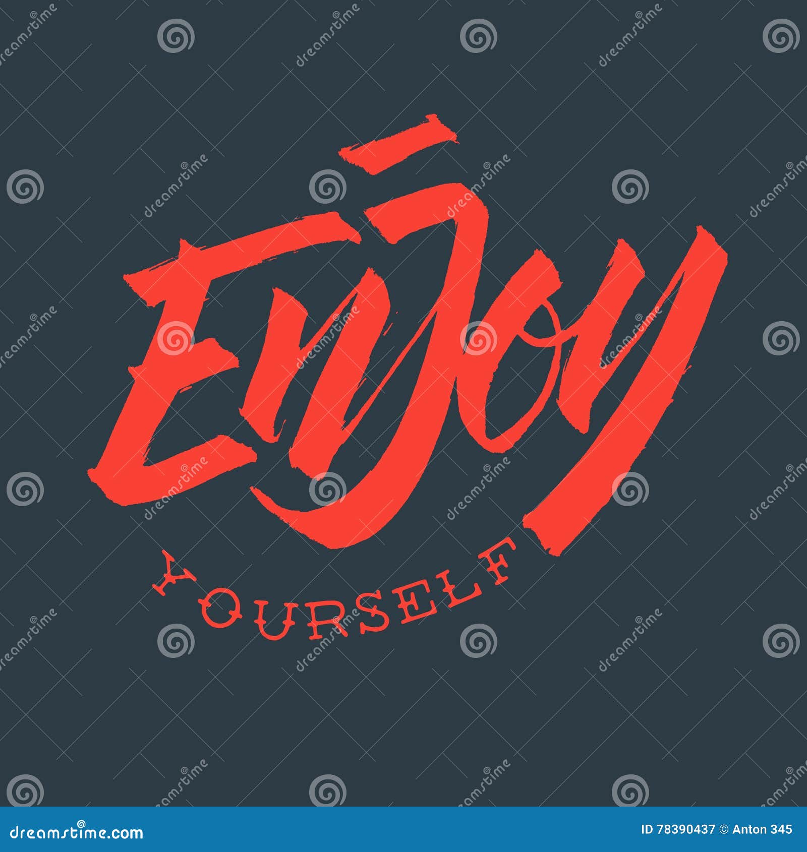 Enjoy Yourself. Hand Drawn Brush Lettering. Rough Traced Stock Vector ...