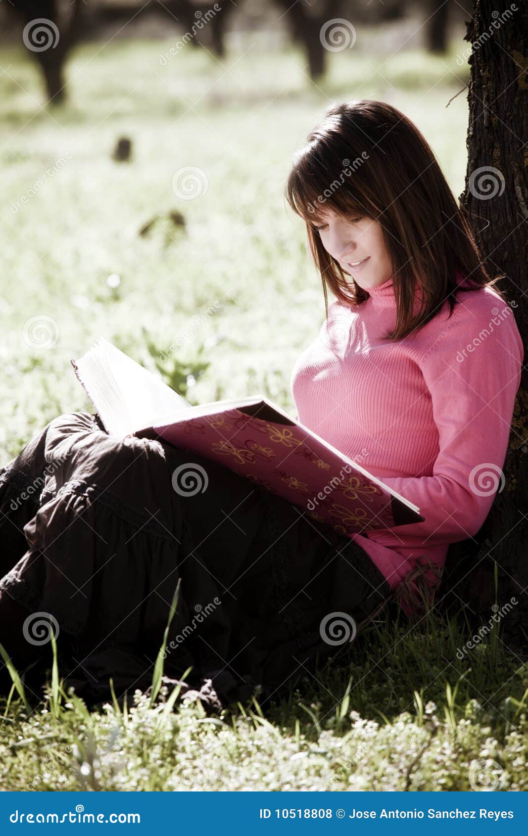 Enjoying a Book in the Forest Stock Photo - Image of read, outdoors ...