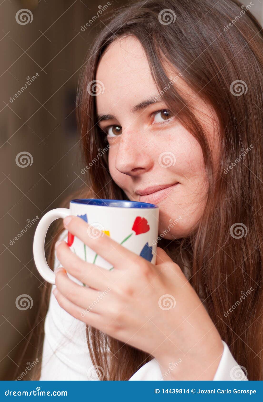 Enjoying Coffee stock photo. Image of caucasian, bathrobe - 14439814