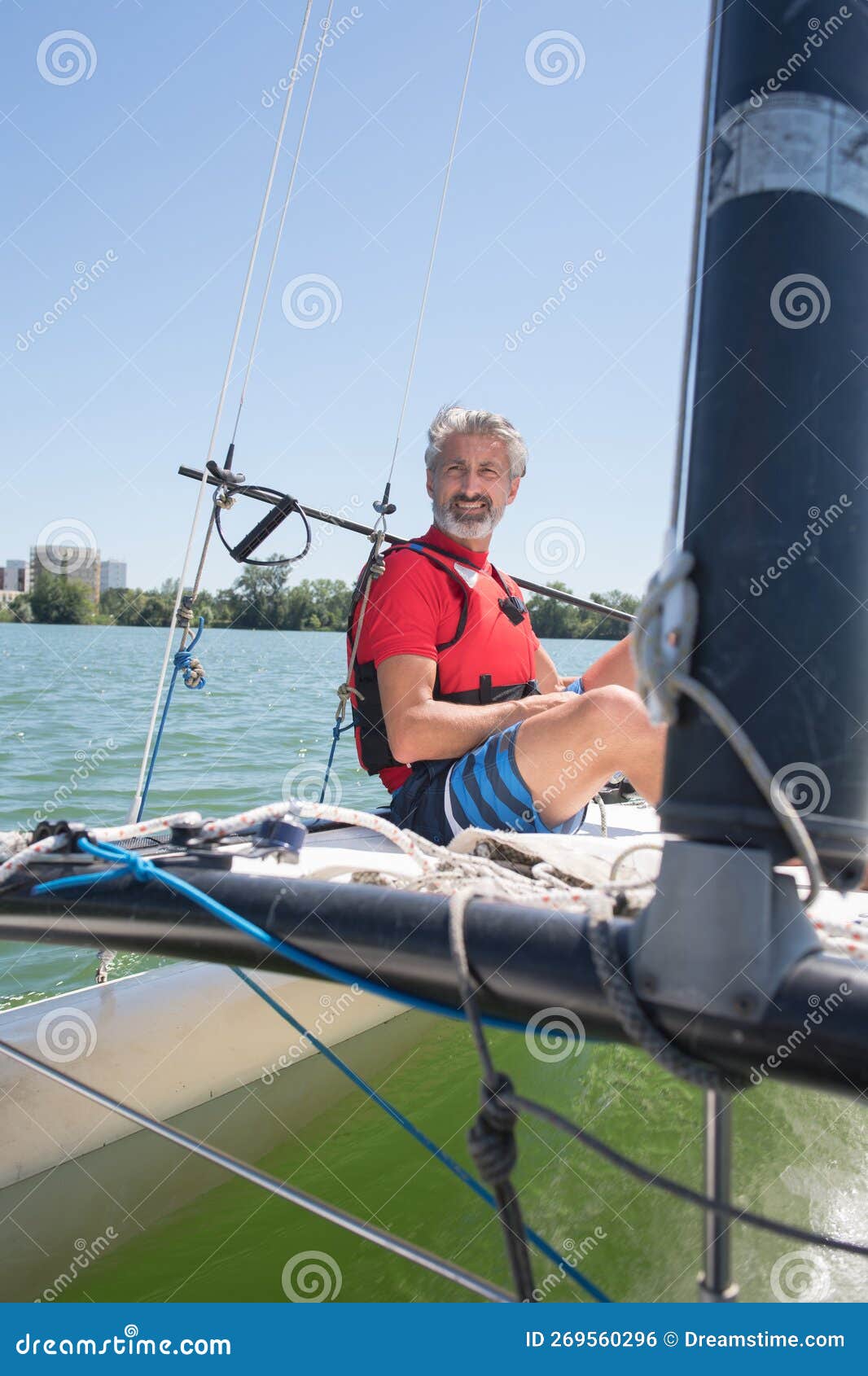 Enjoying Extreme Sailing with Racing Sailboat Stock Photo - Image of ...
