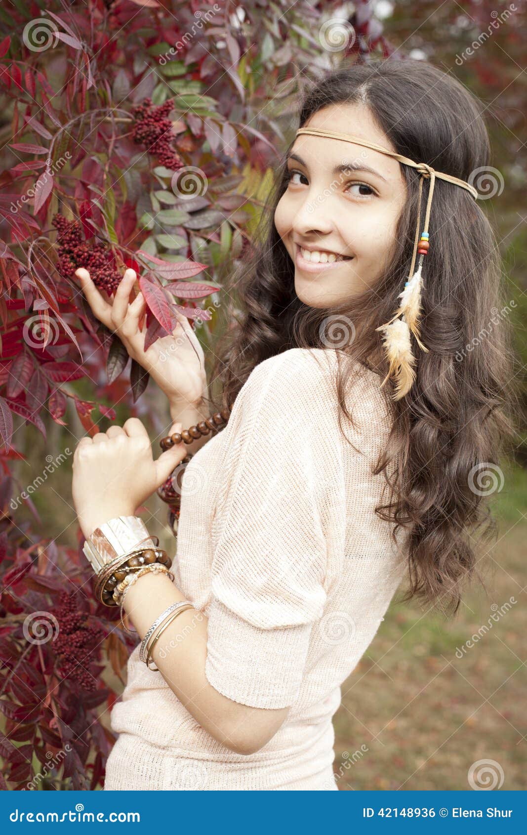 Enjoying Fall stock photo. Image of autumn, girl, leaf - 42148936