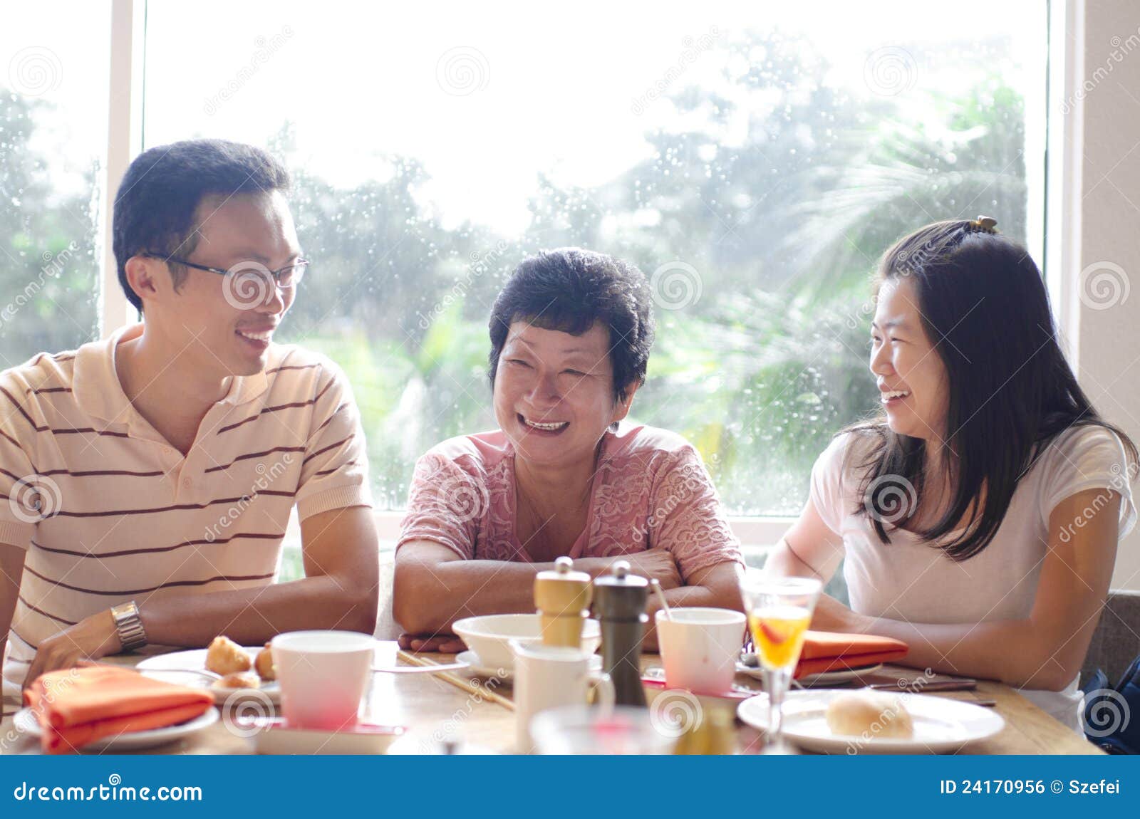 Enjoying Food in Restaurant Stock Photo - Image of healthy, home: 24170956