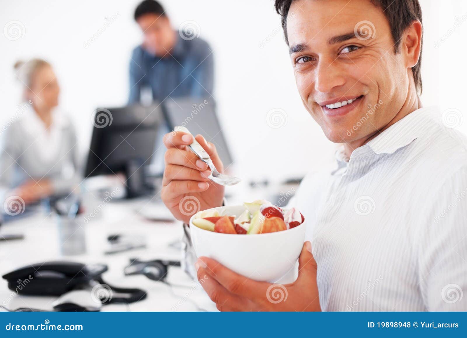 Enjoying Healthy Lunch Break Stock Photo - Image of businessman ...
