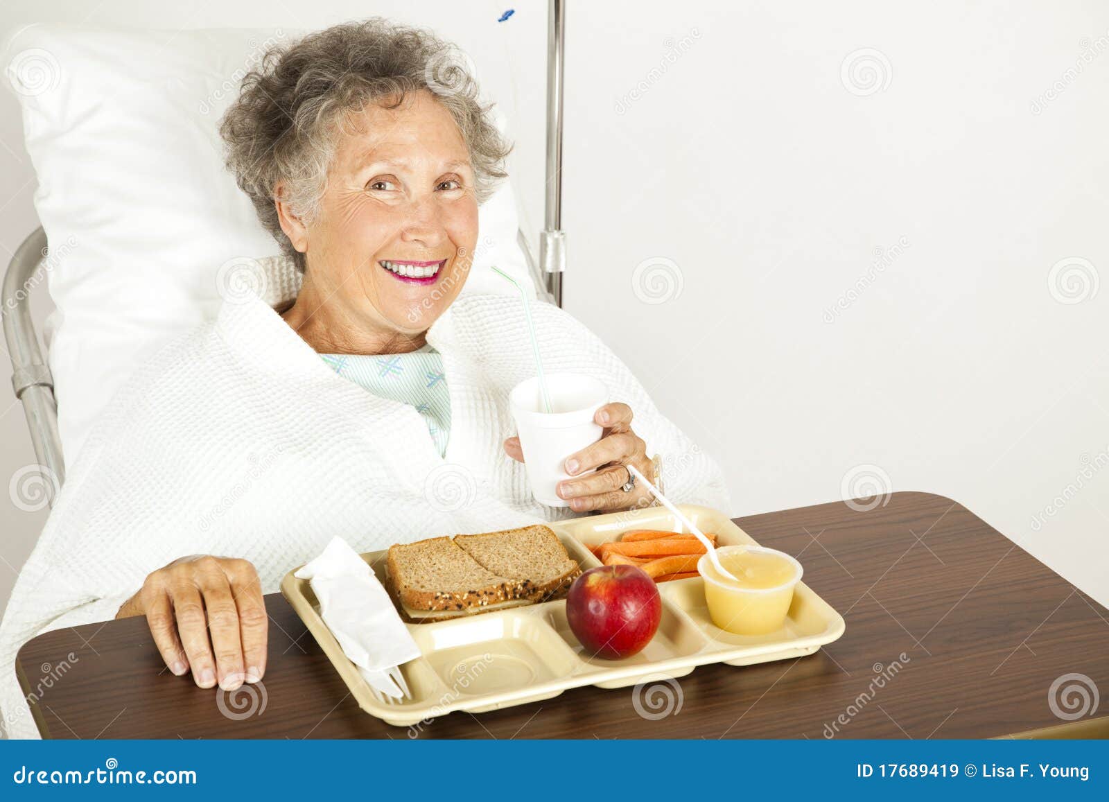 Enjoying Hospital Food stock image. Image of pensioner - 17689419
