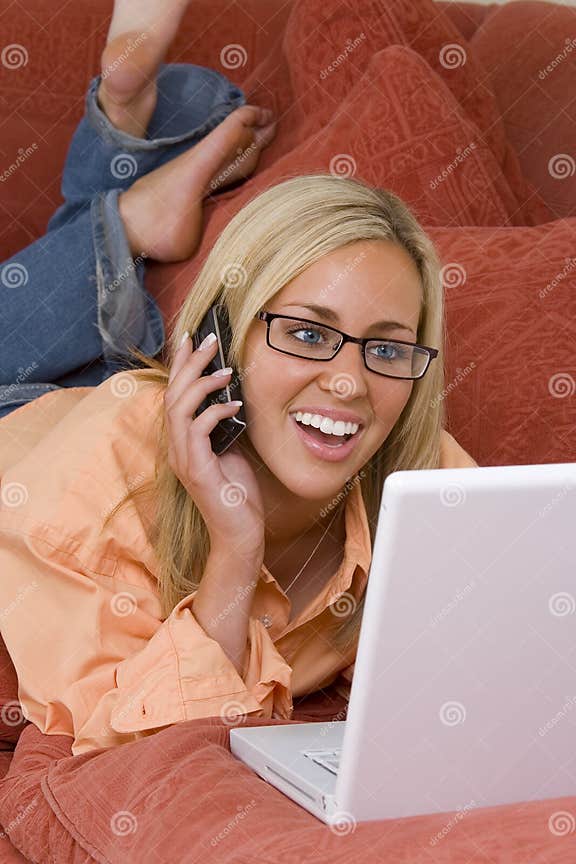 Enjoying the Internet stock photo. Image of eyes, girl - 2427594