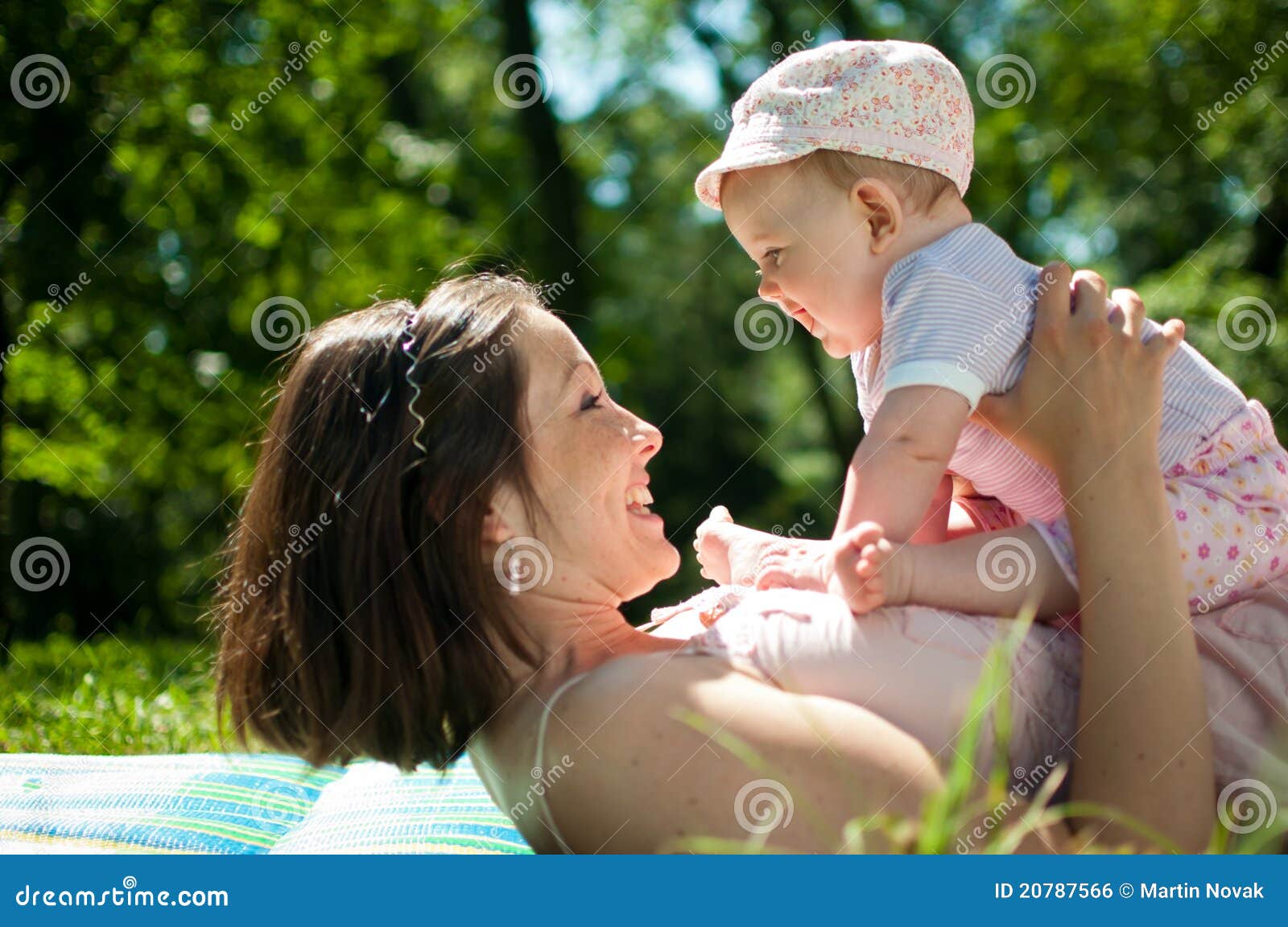 Enjoying Life - Happy Mother with Child Stock Photo - Image of outdoor ...