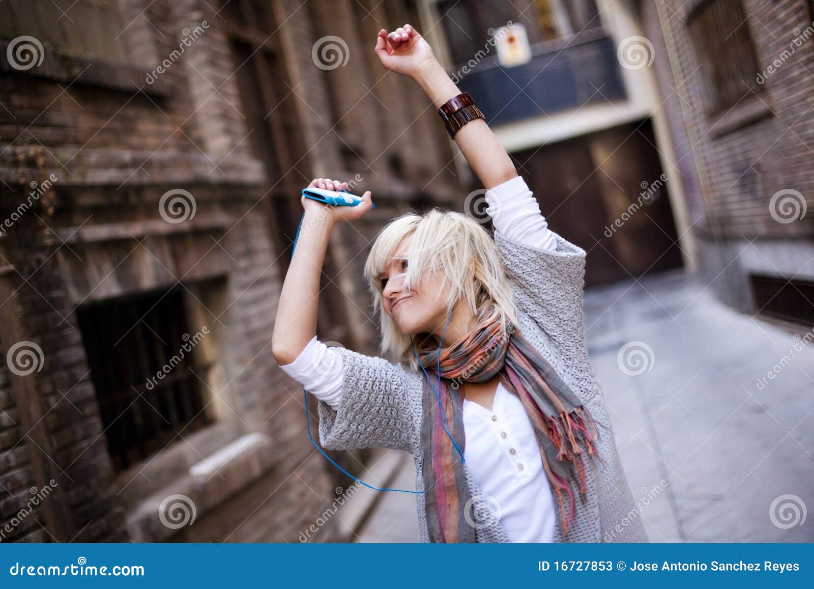 Enjoying music stock image. Image of female, headphones - 16727853