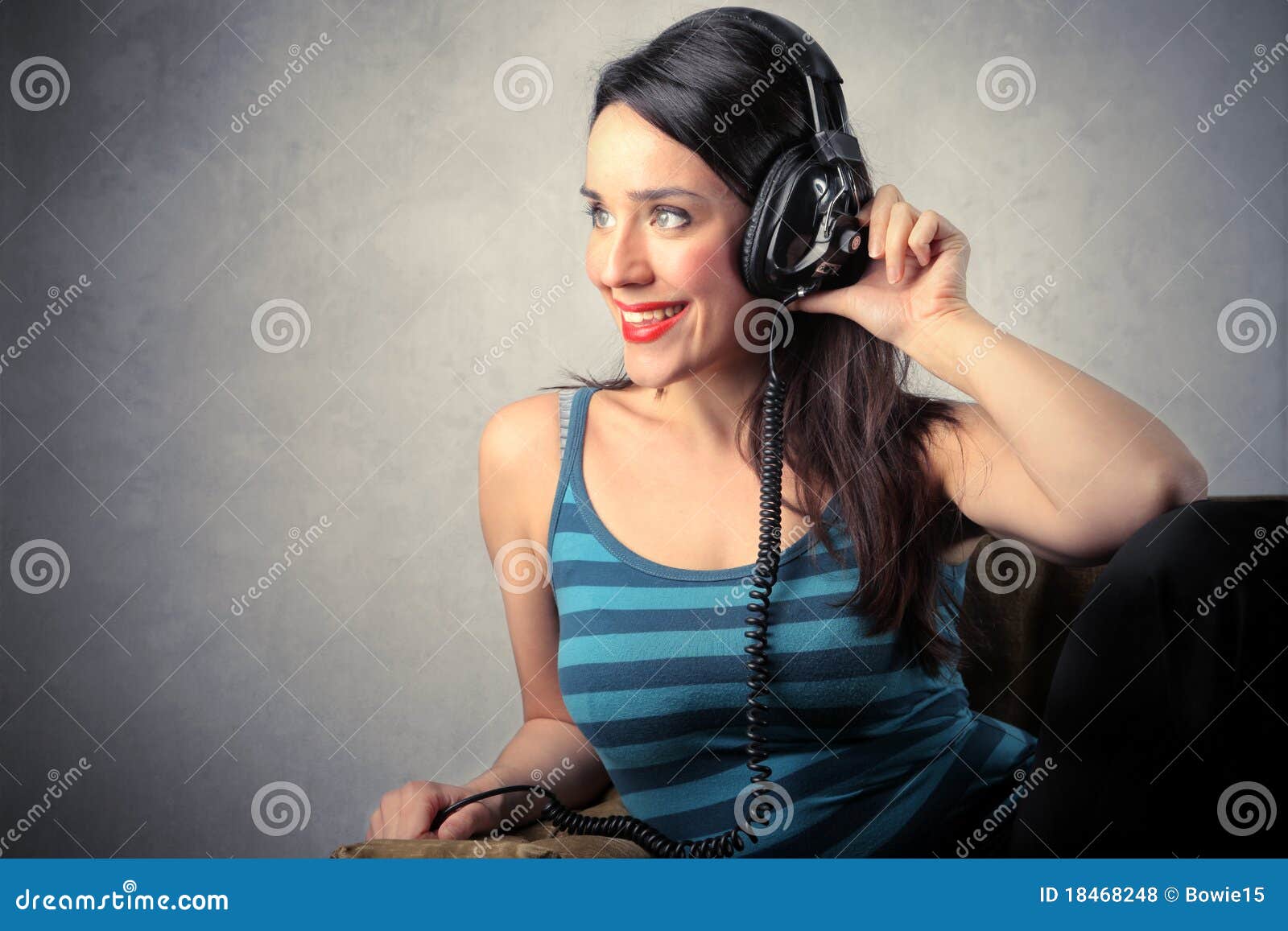 Enjoying music stock photo. Image of smile, portrait - 18468248