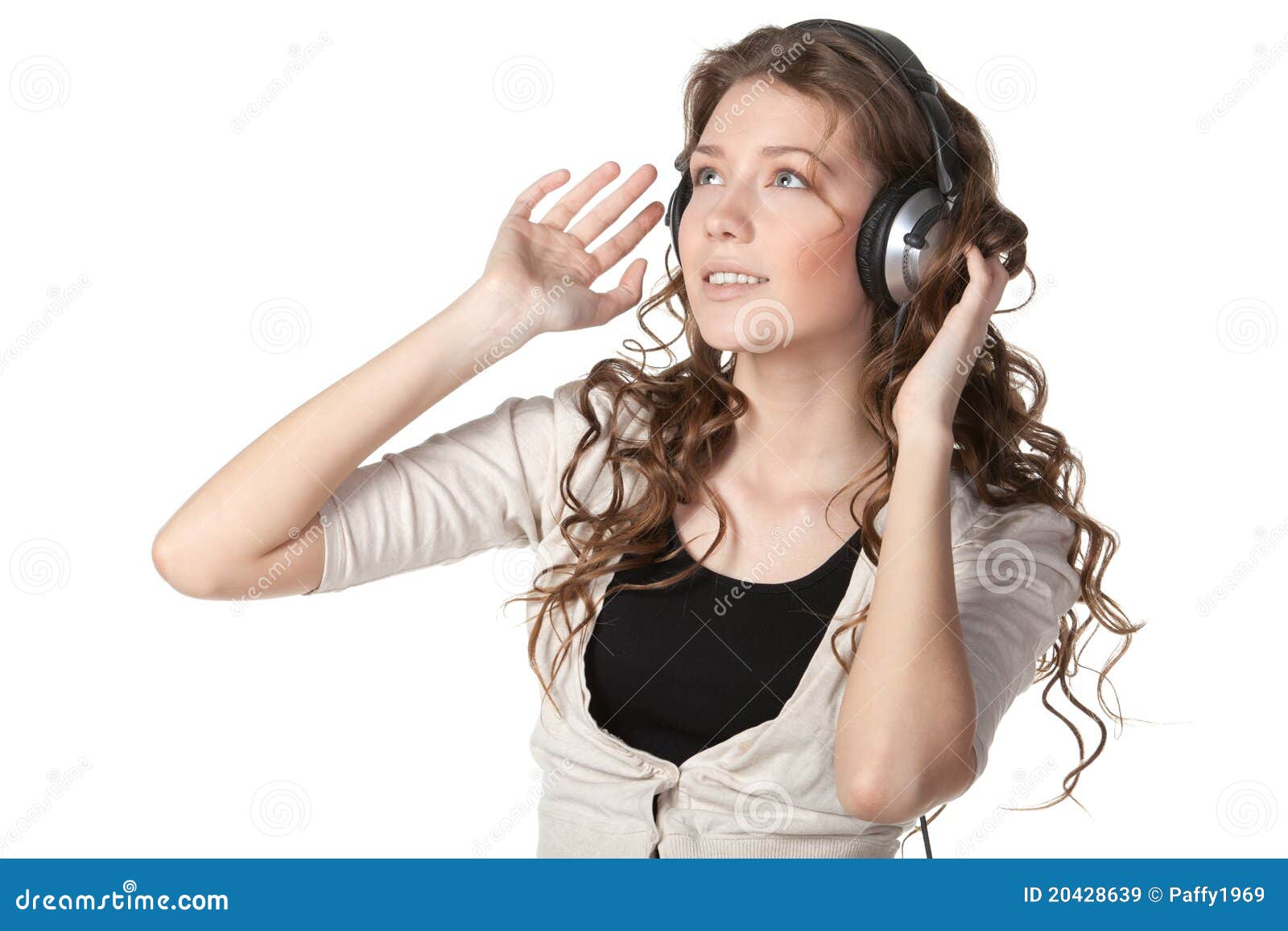 Enjoying the music stock image. Image of adult, closed - 20428639