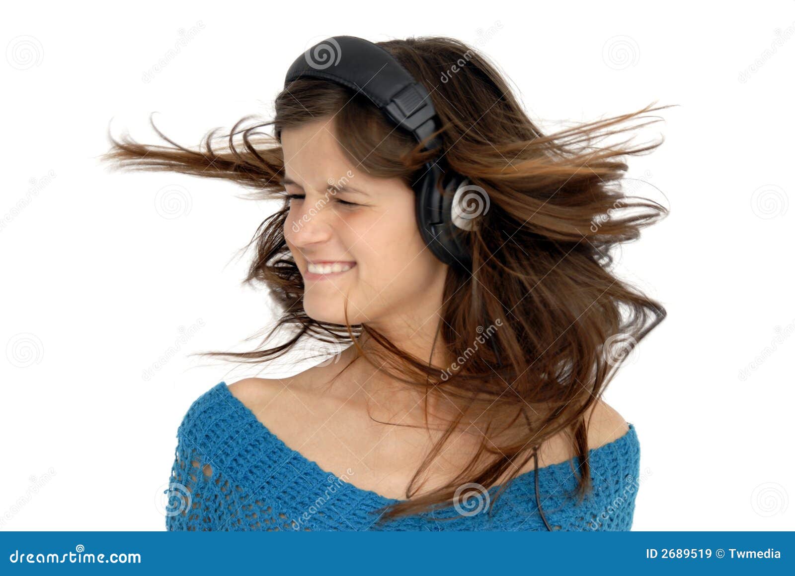 Enjoying music stock image. Image of happy, isolated, grinning - 2689519