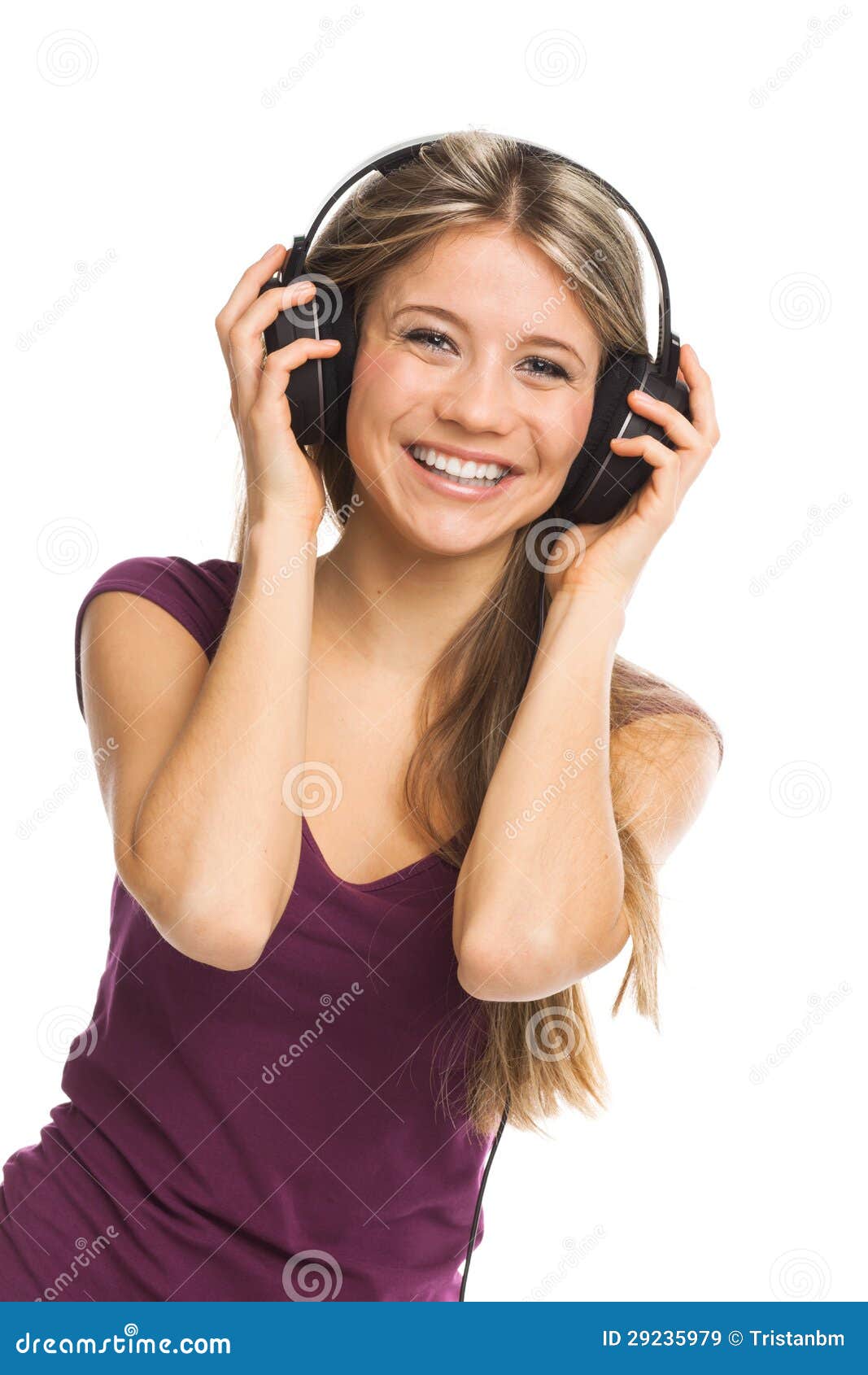 Enjoying music stock image. Image of caucasian, headphones - 29235979