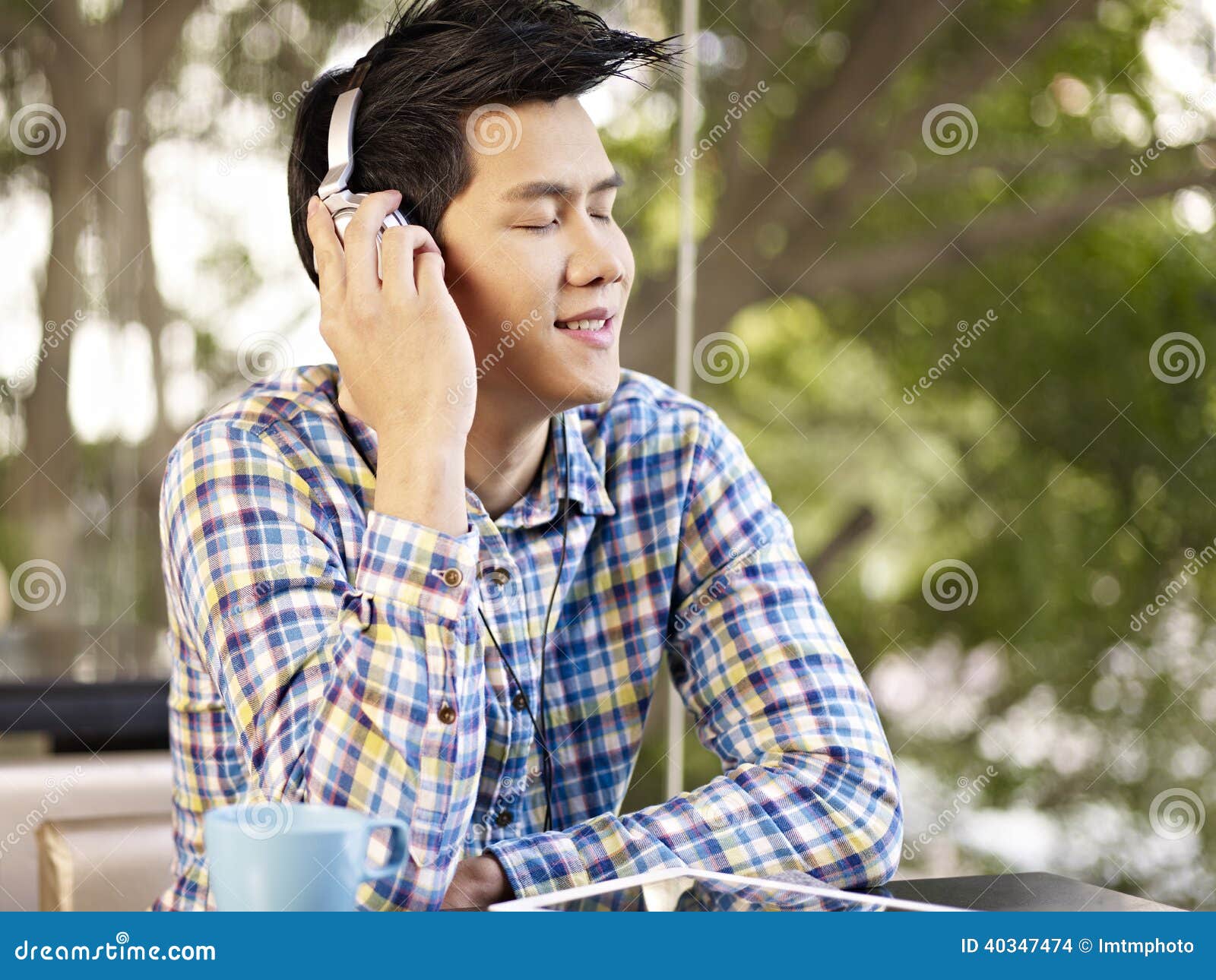 Enjoying music stock photo. Image of activity, happy - 40347474