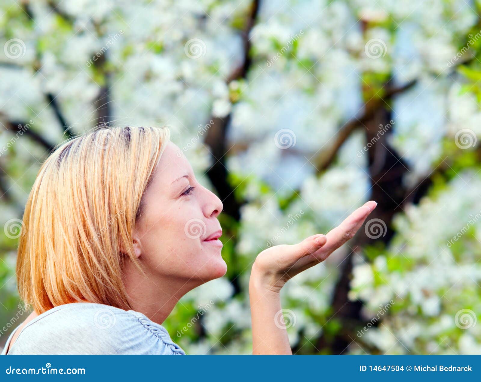 Enjoying spring stock photo. Image of summer, profile - 14647504