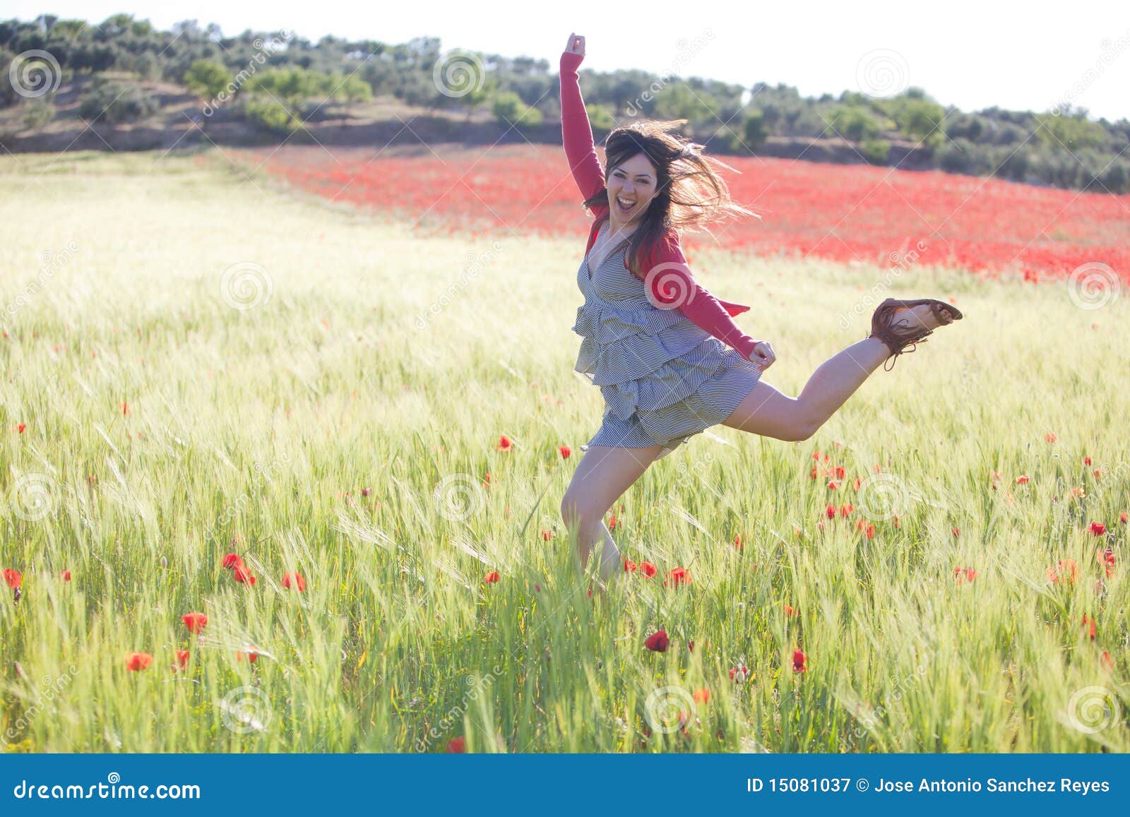 Enjoying spring stock image. Image of field, happiness - 15081037