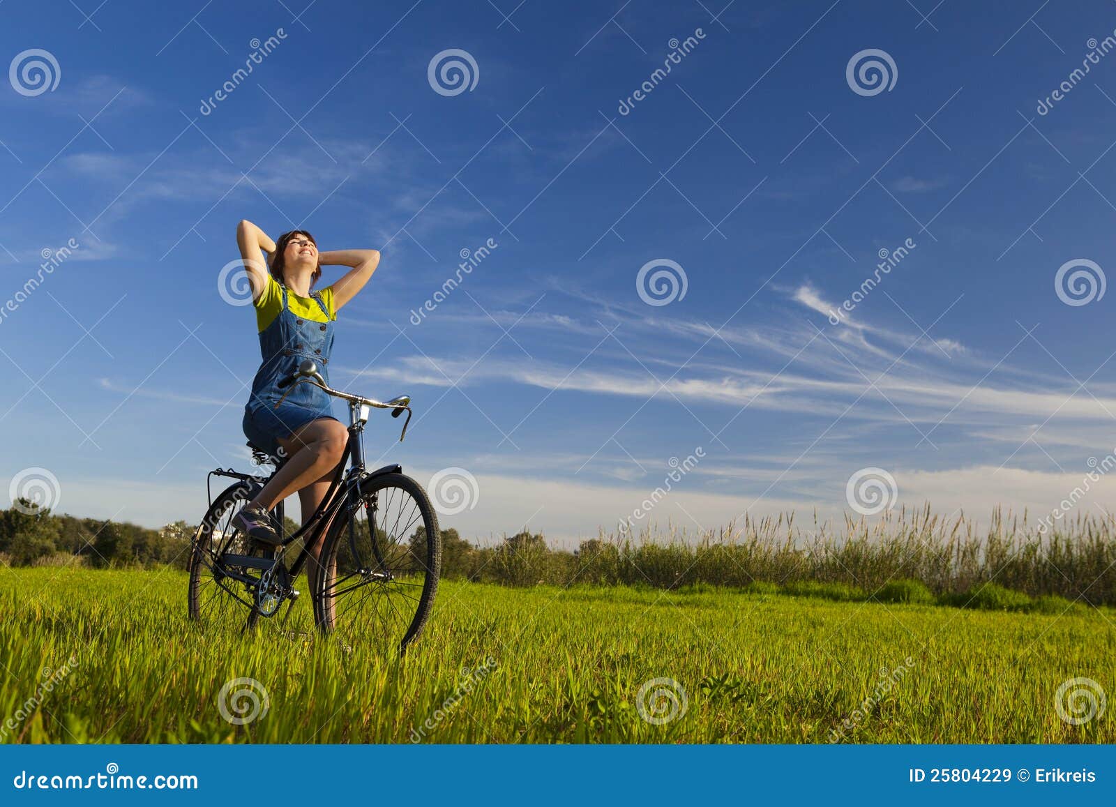 Enjoying the Spring stock image. Image of bicycle, beautiful - 25804229