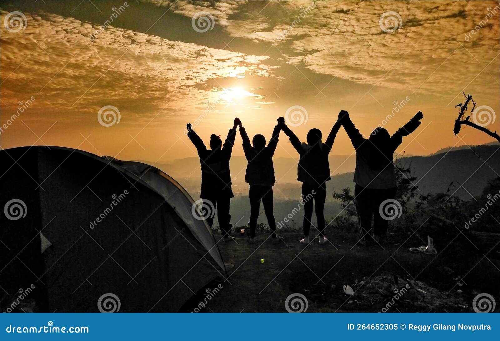 Enjoying Sunset with Friends Stock Image - Image of shadow, enjoying ...