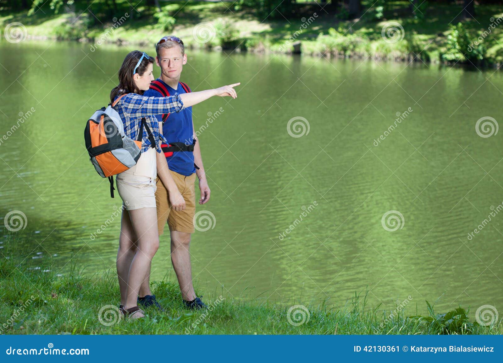 Enjoying the View by the Lake Stock Image - Image of admire, holiday ...
