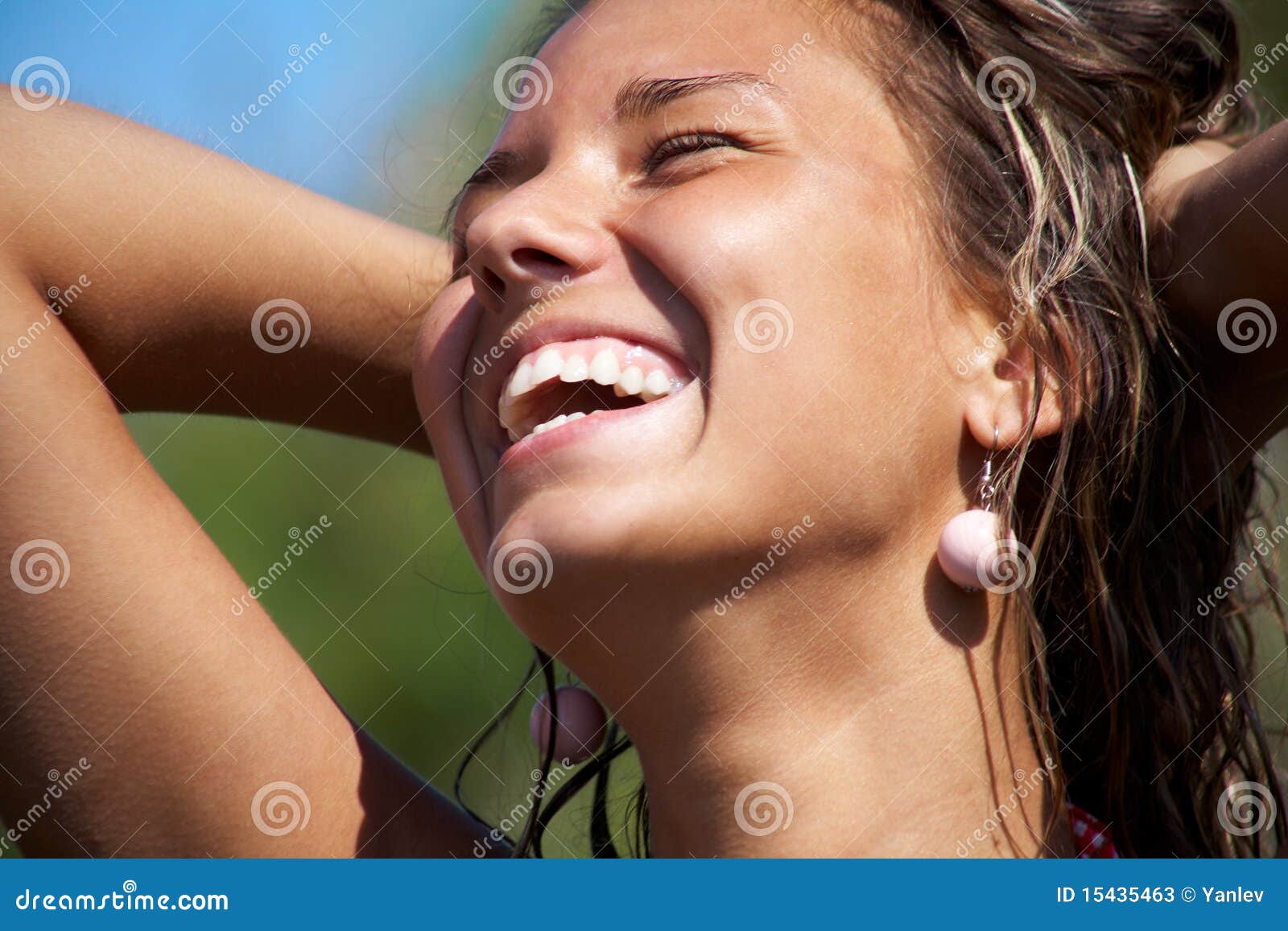 Enjoying Young Beautiful Woman Stock Image - Image of health, person ...