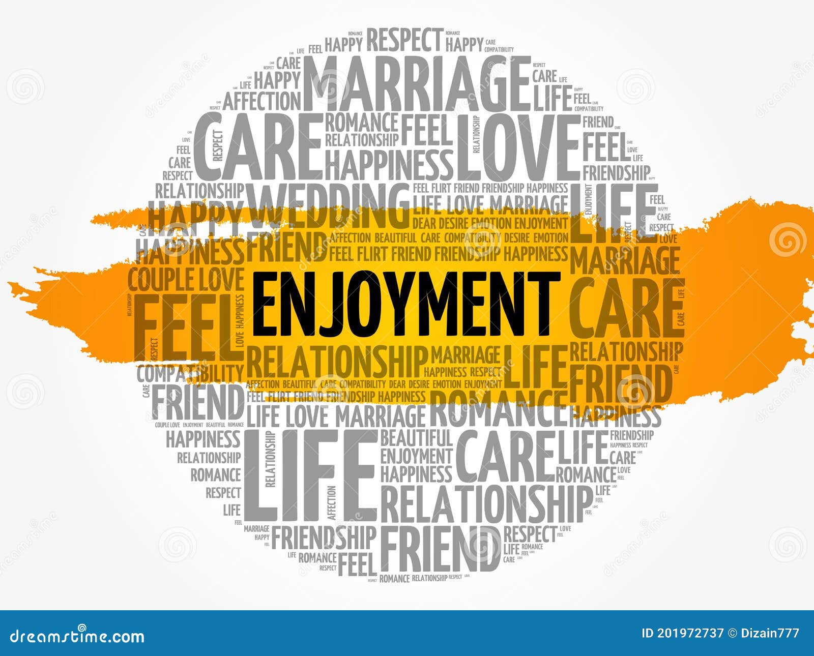 Enjoyment Circle Word Cloud Stock Illustration - Illustration of circle ...