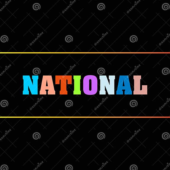 National Word Block on Black Stock Illustration - Illustration of ...
