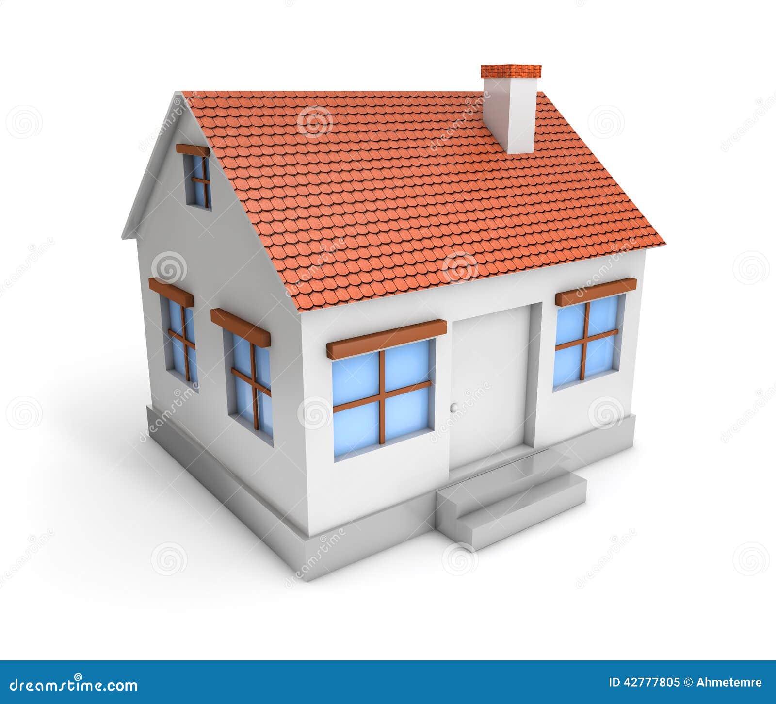 Enkelt hus 3D stock illustrationer. Illustration av realitet - 42777805